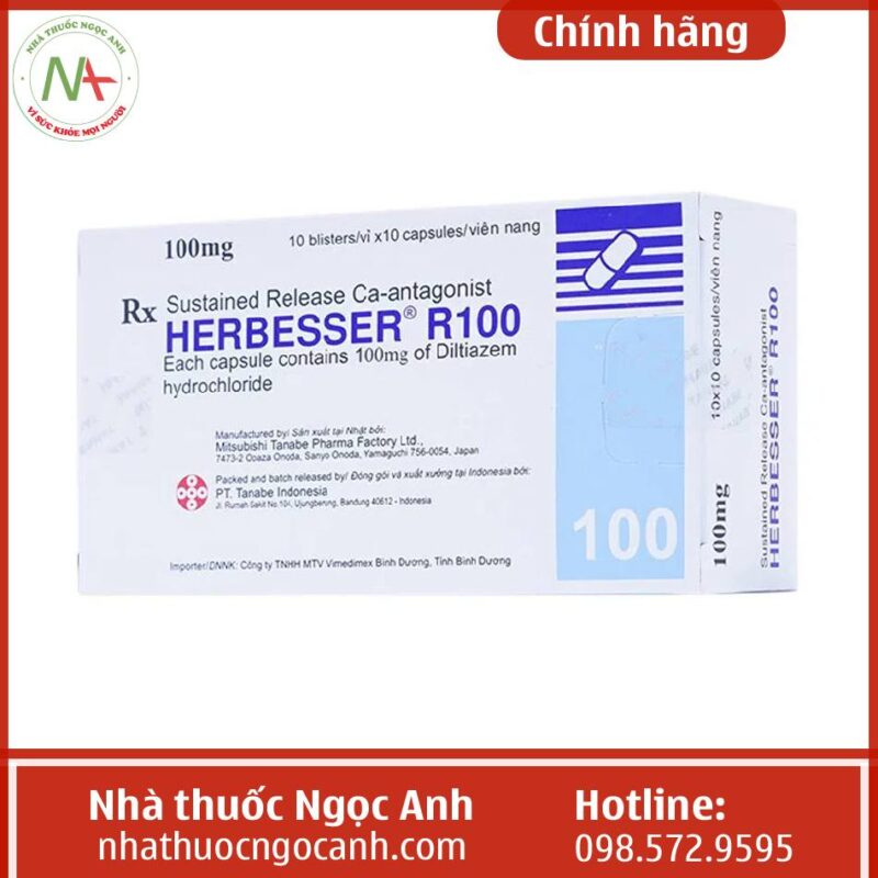 Thuốc Herbesser R100 giá bao nhiêu, mua ở đâu, có tác dụng gì?