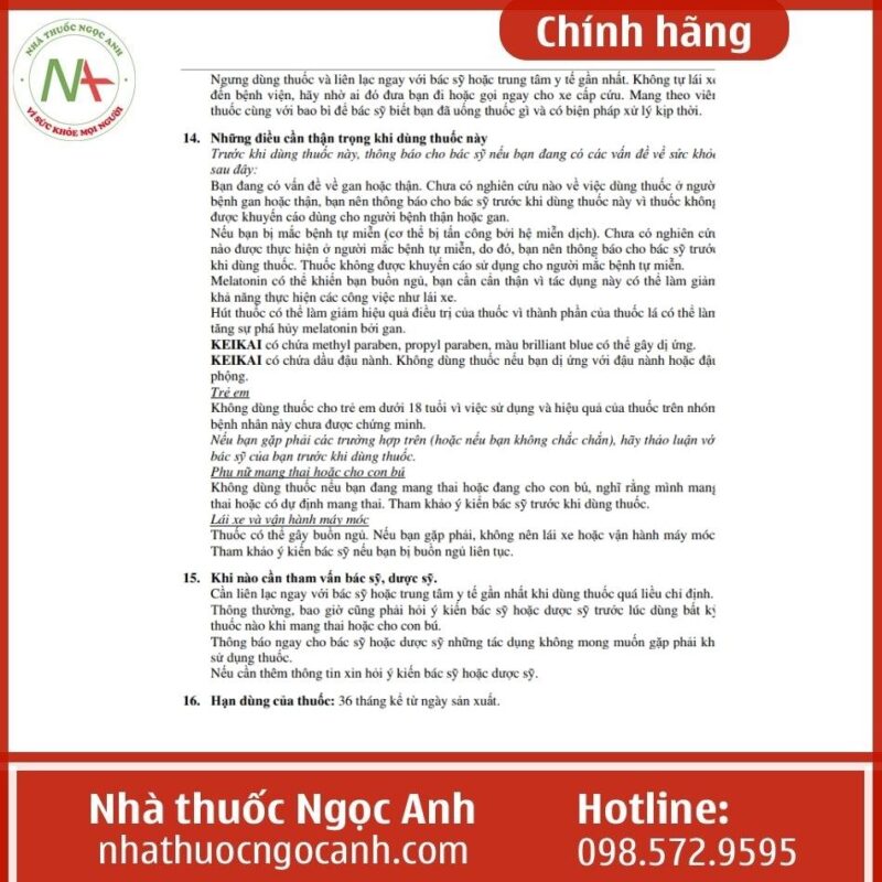 Keikai là thuốc gì? Những điều cần biết về thuốc điều trị mất ngủ Keikai