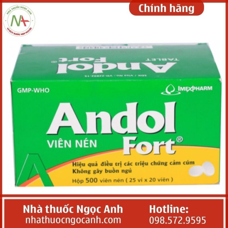 Thuốc Andol Fort Imexpharm có tác dụng gì, giá bao nhiêu, mua ở đâu