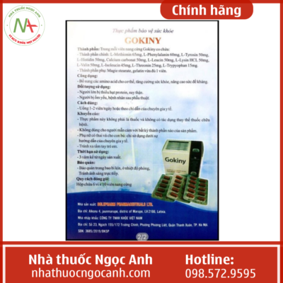 Gokiny là thuốc gì, có công dụng gì, giá bao nhiêu, mua ở đâu chính hãng