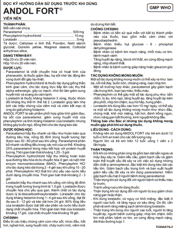 Andol Fort có tác dụng gì, có tốt không, giá bao nhiêu, mua ở đâu