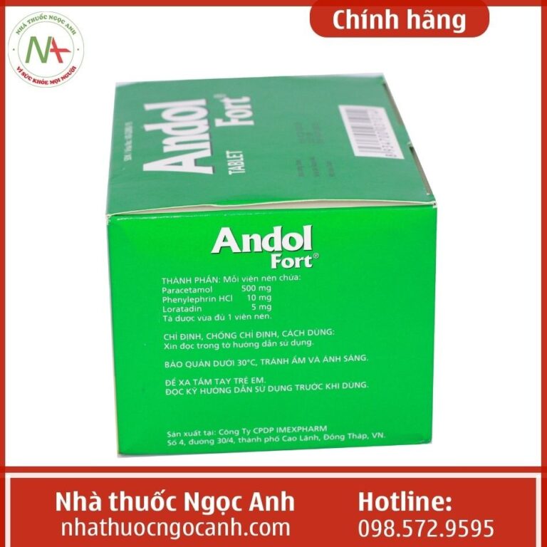 Thuốc Andol Fort Imexpharm có tác dụng gì, giá bao nhiêu, mua ở đâu