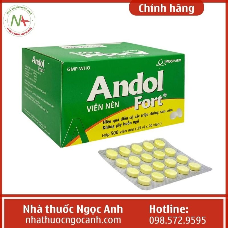 Thuốc Andol Fort Imexpharm có tác dụng gì, giá bao nhiêu, mua ở đâu