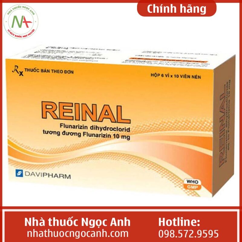 Thuốc Reinal Flunarizine 10mg là thuốc gì, giá bao nhiêu, mua ở đâu?