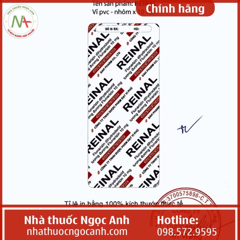 Thuốc Reinal Flunarizine 10mg là thuốc gì, giá bao nhiêu, mua ở đâu?