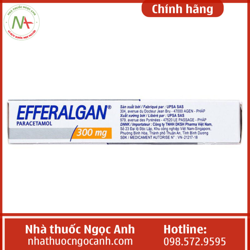 Viên đặt trực tràng hạ sốt Efferalgan 300mg liều dùng, giá bao nhiêu ...