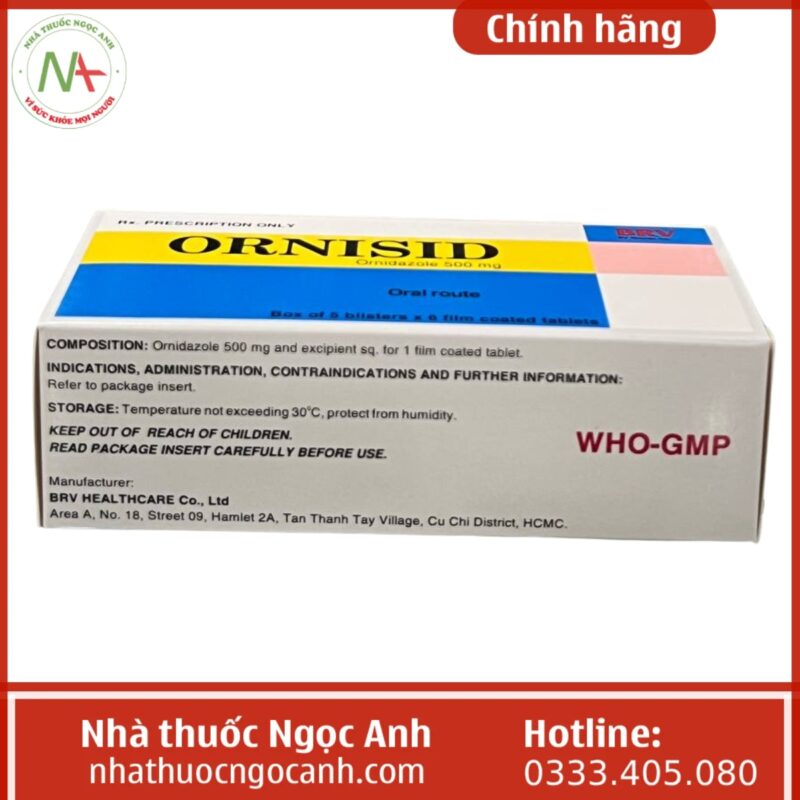 Thuốc Ornisid 500mg là thuốc gì, tác dụng gì, giá bao nhiêu, mua ở đâu