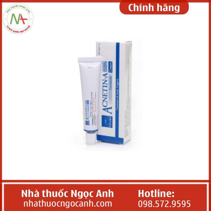 Vitara Acnetin A Tretinoin Cream 0.05%: Công dụng, liều dùng, giá bán
