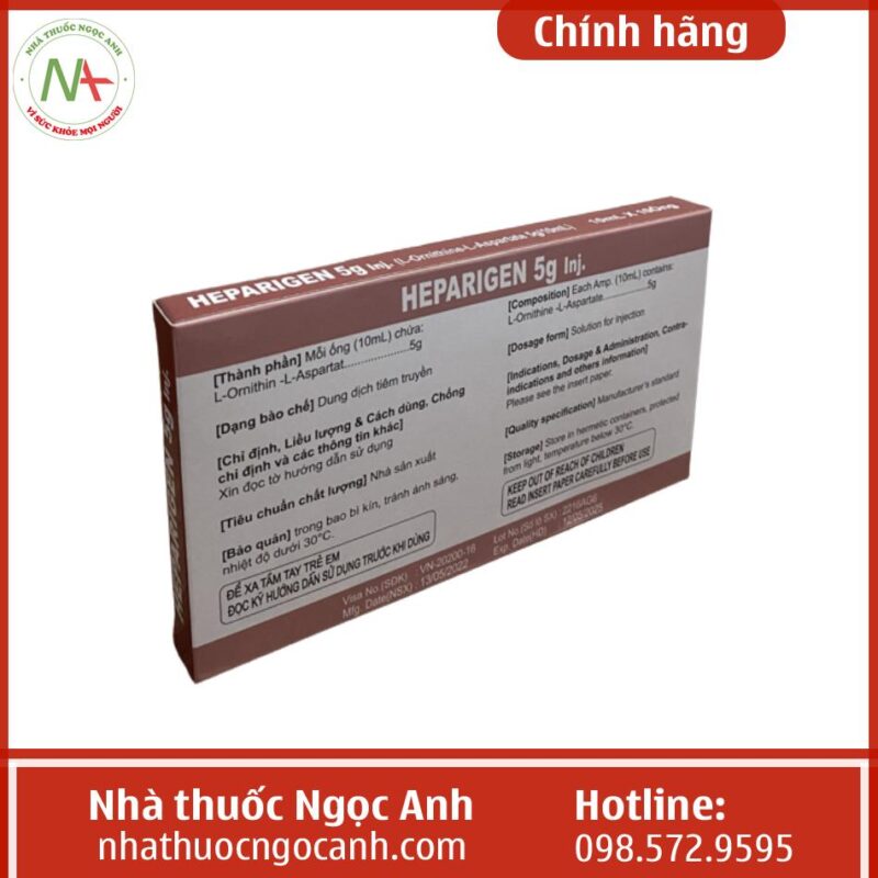 Thuốc Heparigen Inj. 5g: Công dụng, liều dùng, giá bán, mua ở đâu
