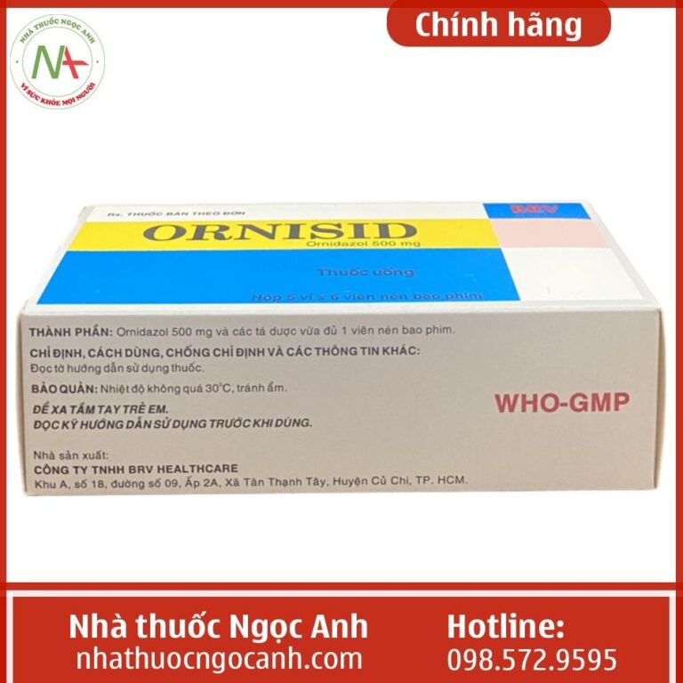 Thuốc Ornisid 500mg là thuốc gì, tác dụng gì, giá bao nhiêu, mua ở đâu