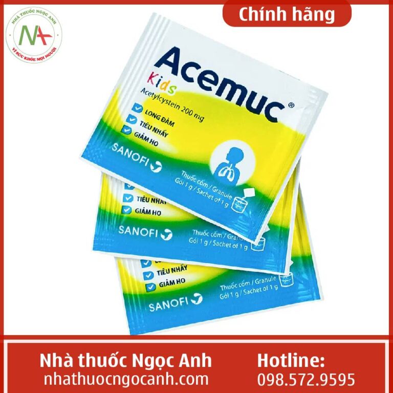 Thuốc Acemuc Kids 200mg uống trước hay sau ăn, giá bao nhiêu, mua ở đâu