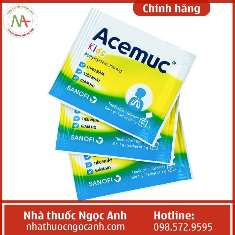 Thuốc Acemuc Kids 200mg uống trước hay sau ăn, giá bao nhiêu, mua ở đâu