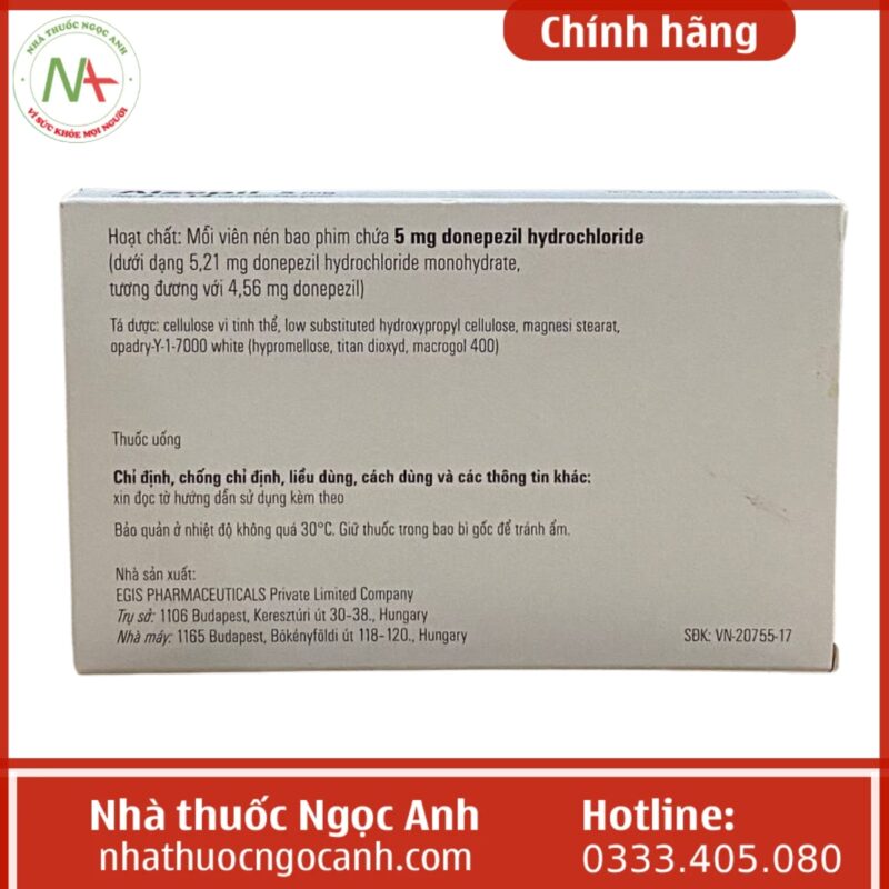 Thuốc Alzepil 5mg có tác dụng gì, giá bao nhiêu, mua ở đâu?