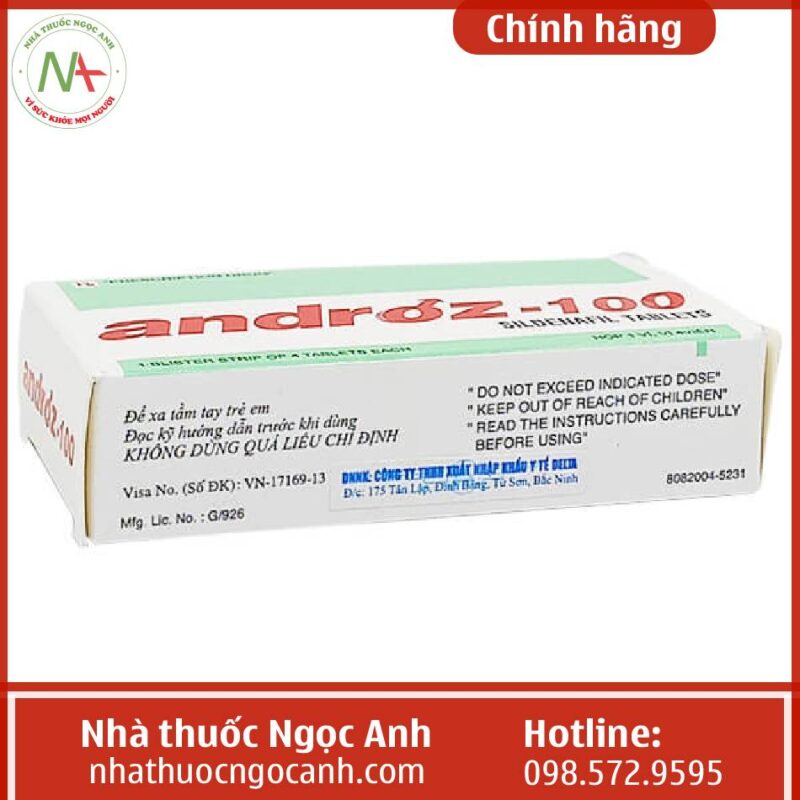 Thuốc Androz 100: Công dụng, liều dùng, lưu ý tác dụng phụ