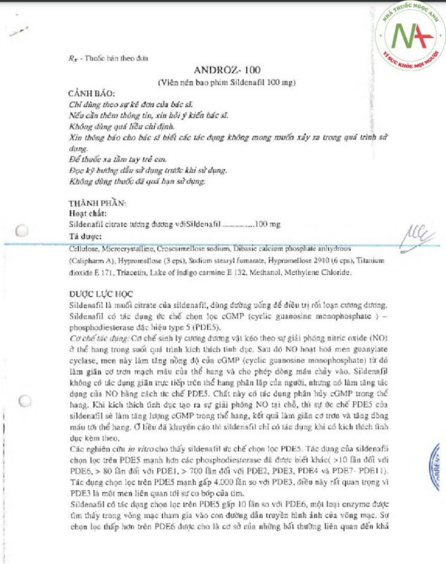 Thuốc Androz-100 là thuốc gì, có tốt không, giá bao nhiêu, mua ở đâu