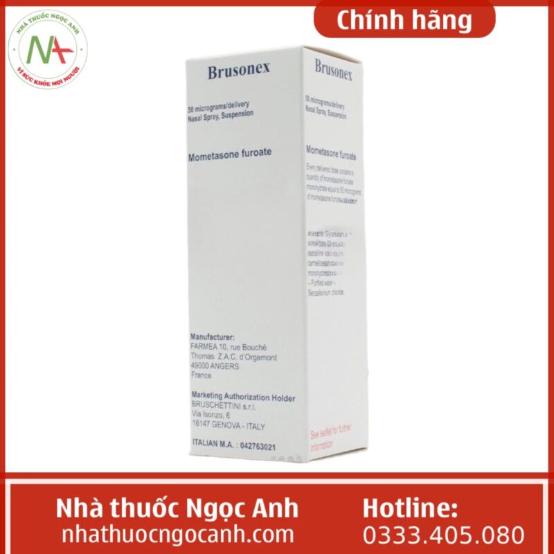 Thuốc xịt Brusonex Bruschettini 50mcg là thuốc gì, giá bao nhiêu, mua ở đâu