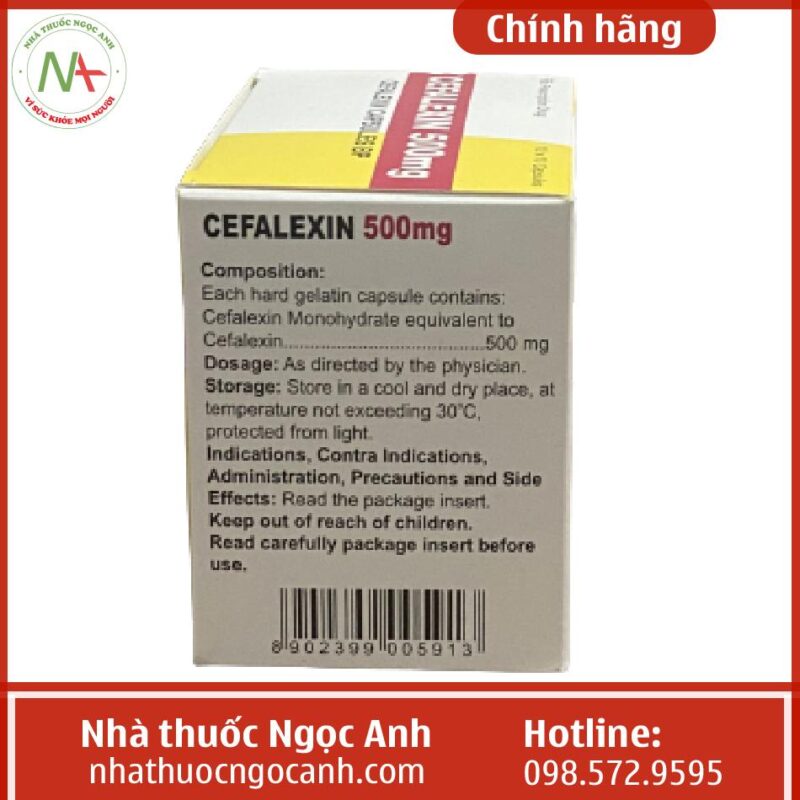 Thuốc Cefalexin Capsules BP đỏ/vàng giá bao nhiêu, mua ở đâu?