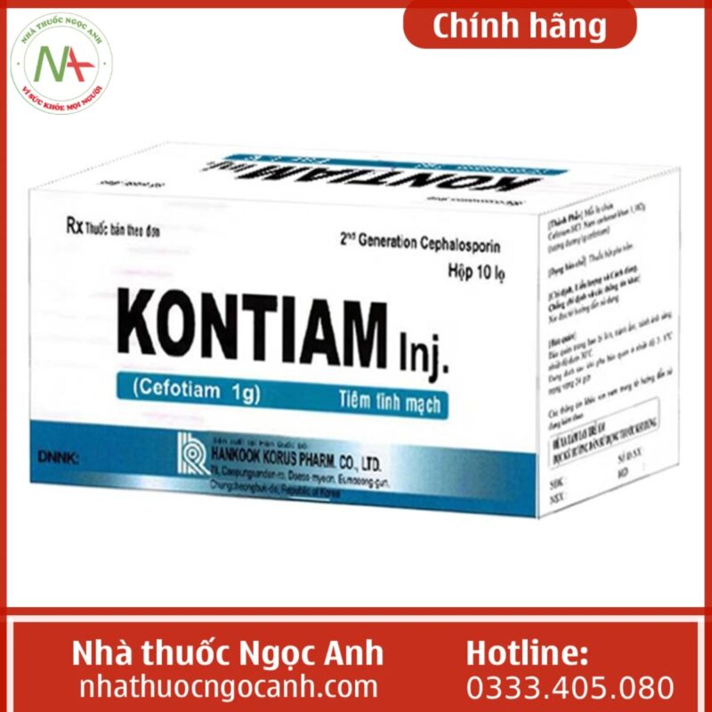 Thuốc Kontiam Inj. 1g là thuốc gì, thế hệ mấy, giá bao nhiêu, mua ở đâu