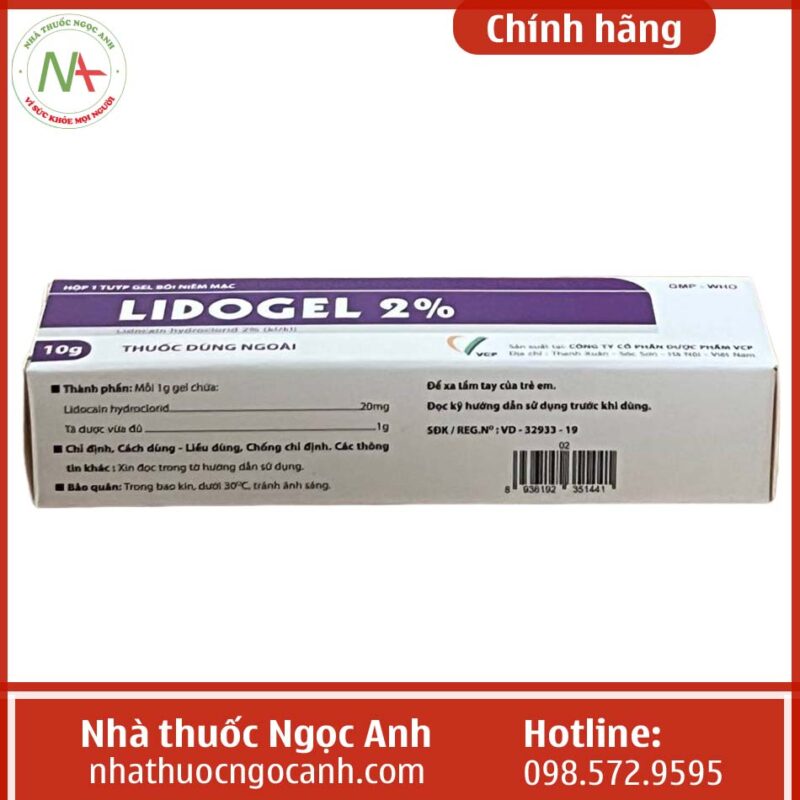 Thuốc Lidogel 2% 10g có tác dụng gì, giá bao nhiêu, mua ở đâu?