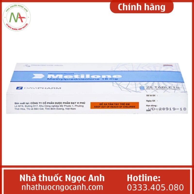 Thuốc Metilone 16mg là thuốc gì, có tác dụng gì, giá bao nhiêu, mua ở đâu