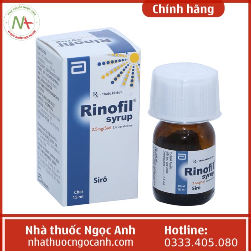 Thuốc Rinofil Syrup 2,5mg/5ml (chai 15ml) giá bao nhiêu, mua ở đâu