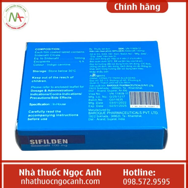 Thuốc Sifilden 100mg: Công dụng, liều dùng, giá bao nhiêu?