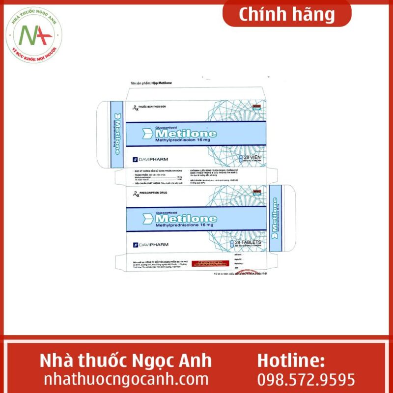 Thuốc Metilone 16mg là thuốc gì, có tác dụng gì, giá bao nhiêu, mua ở đâu