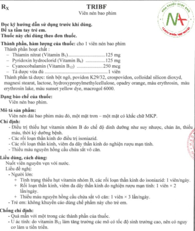 Thuốc Tribf là thuốc gì, có tác dụng gì, giá bao nhiêu, mua ở đâu?