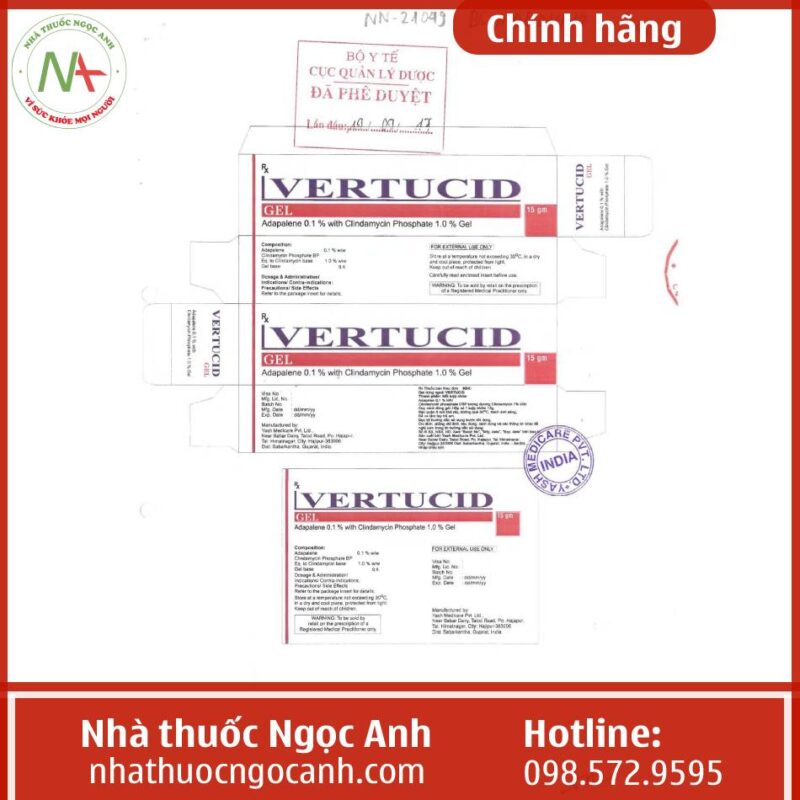 Thuốc Vertucid có đẩy mụn ẩn không, giá bao nhiêu, mua ở đâu?