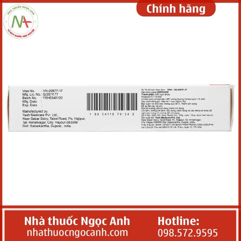 Thuốc Vertucid có đẩy mụn ẩn không, giá bao nhiêu, mua ở đâu?
