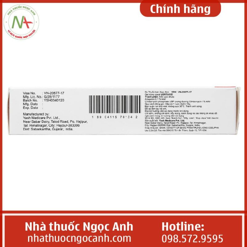 Thuốc Vertucid có đẩy mụn ẩn không, giá bao nhiêu, mua ở đâu?