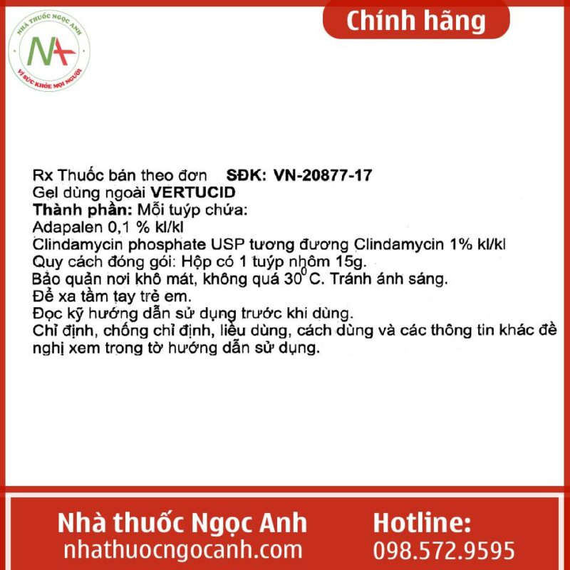 Thuốc Vertucid có đẩy mụn ẩn không, giá bao nhiêu, mua ở đâu?