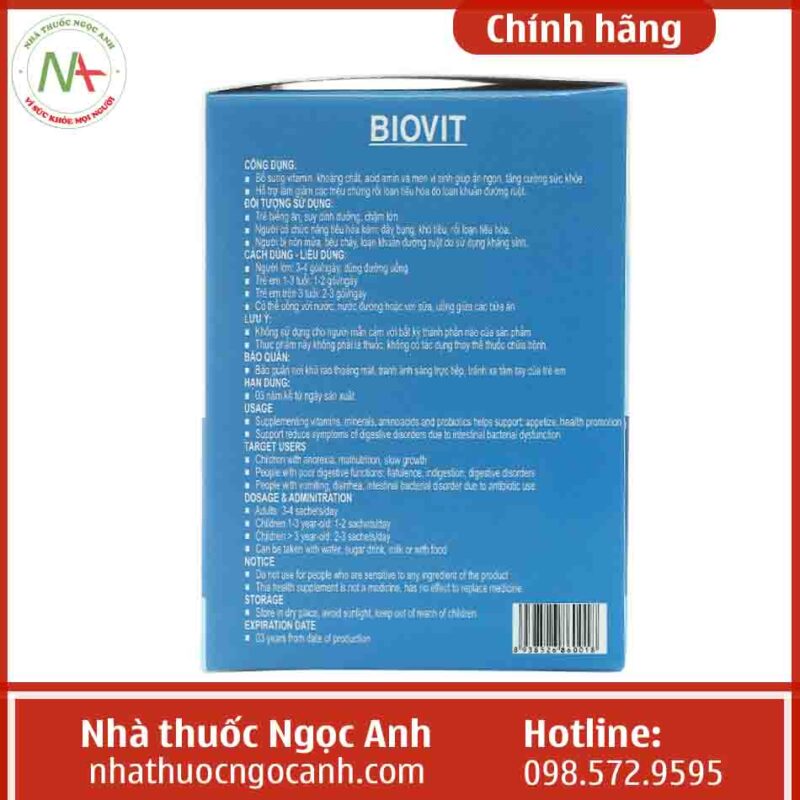 Thuốc Biovit là thuốc gì, có tác dụng gì, giá bao nhiêu, mua ở đâu?