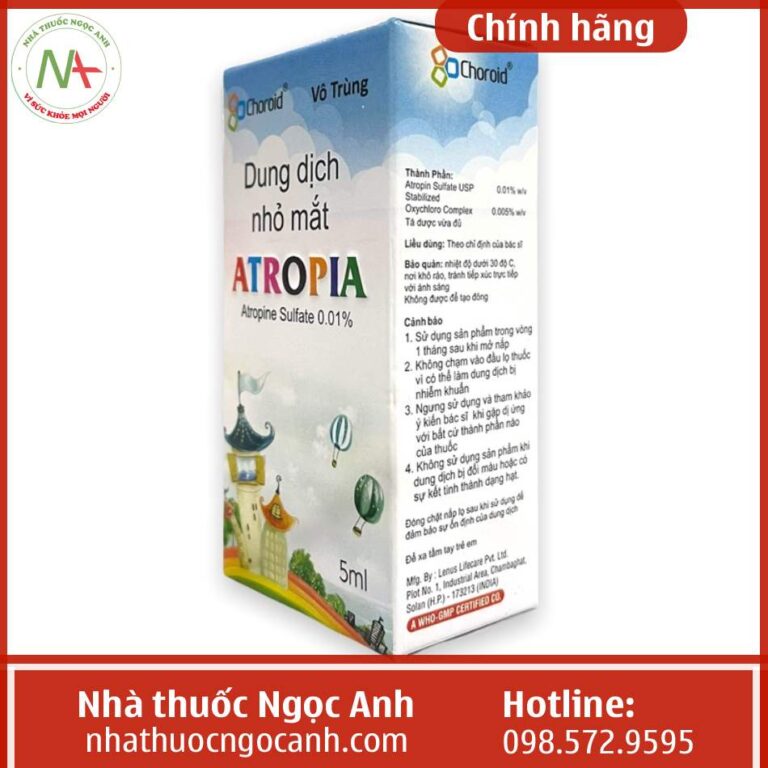 Thuốc nhỏ mắt Atropia Atropin 0.01% giá bao nhiêu, mua ở đâu?