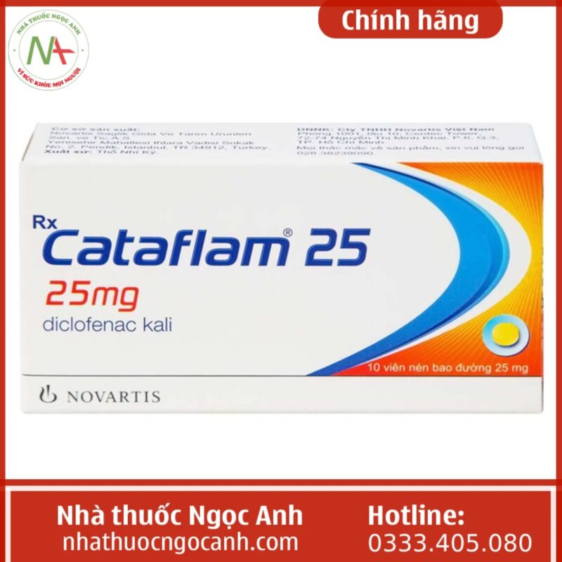 Thuốc Cataflam 25 ngày uống mấy viên, giá bao nhiêu, mua ở đâu