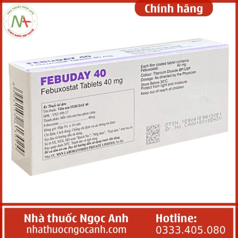Thuốc Febuday 40 mg là thuốc gì, tác dụng gì, giá bao nhiêu, mua ở đâu