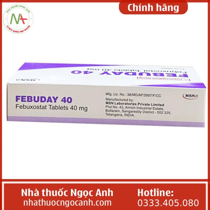 Thuốc Febuday 40 mg là thuốc gì, tác dụng gì, giá bao nhiêu, mua ở đâu