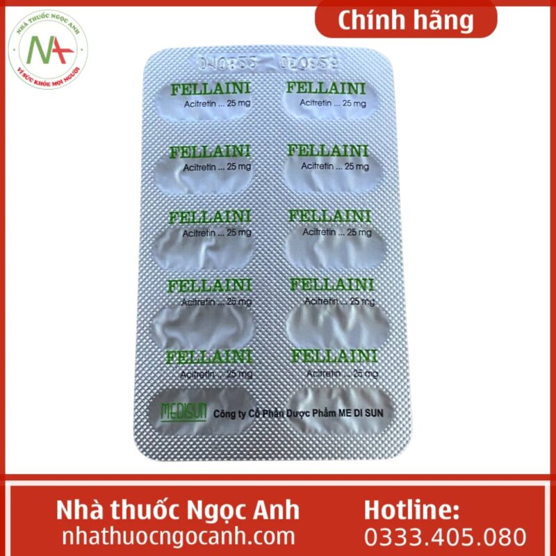 Thuốc vảy nến Fellaini 25mg giá bao nhiêu, bán ở đâu TPHCM?