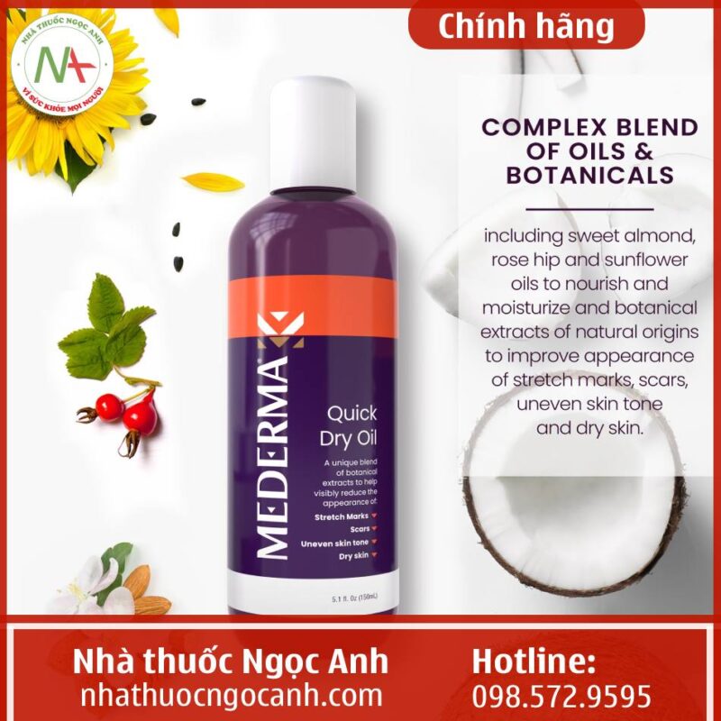 Mederma Quick Dry Oil có tốt không, giá bao nhiêu, mua ở đâu?