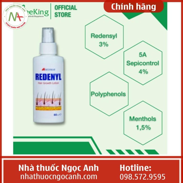 Thuốc Redenyl Lotion 80ml tác dụng phụ, review, giá bao nhiêu, mua ở đâu?
