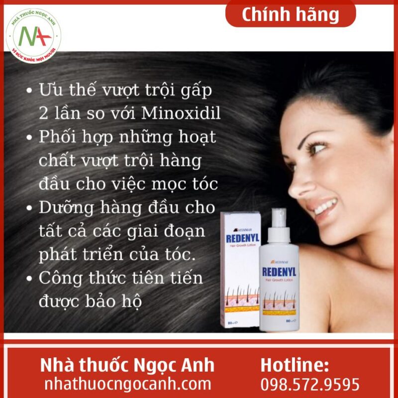 Thuốc Redenyl Lotion 80ml tác dụng phụ, review, giá bao nhiêu, mua ở đâu?