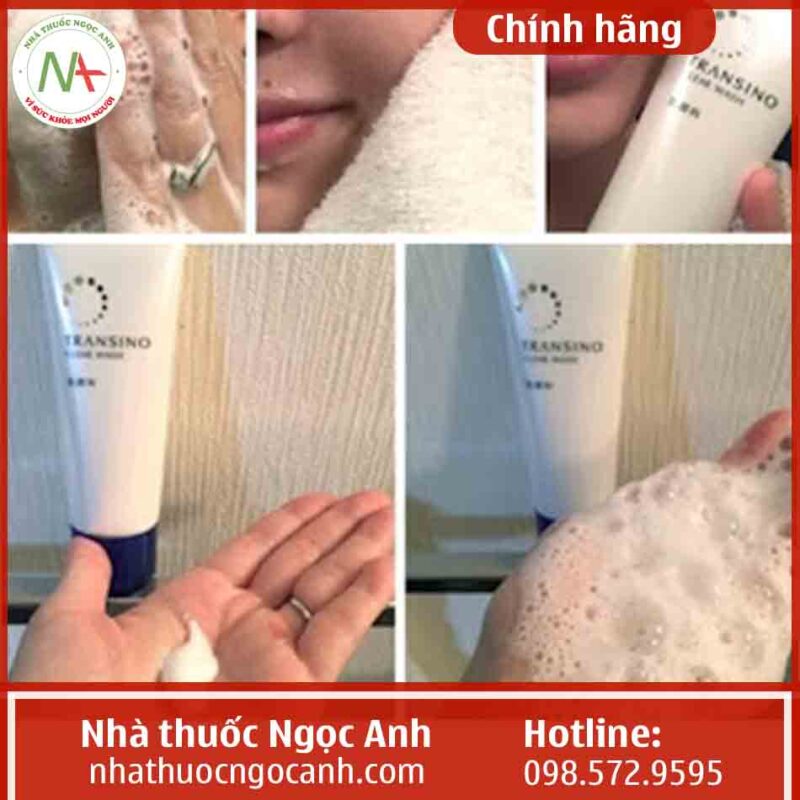 Sữa rửa mặt Transino Clear Wash review, giá bao nhiêu, mua ở đâu