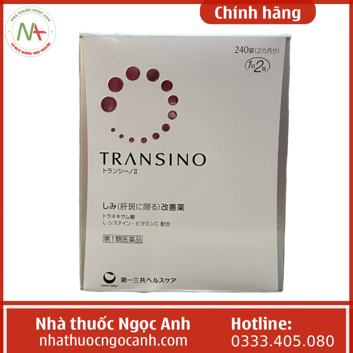 Viên uống trị nám Transino Whitening 240 viên giá bao nhiêu, mua ở đâu