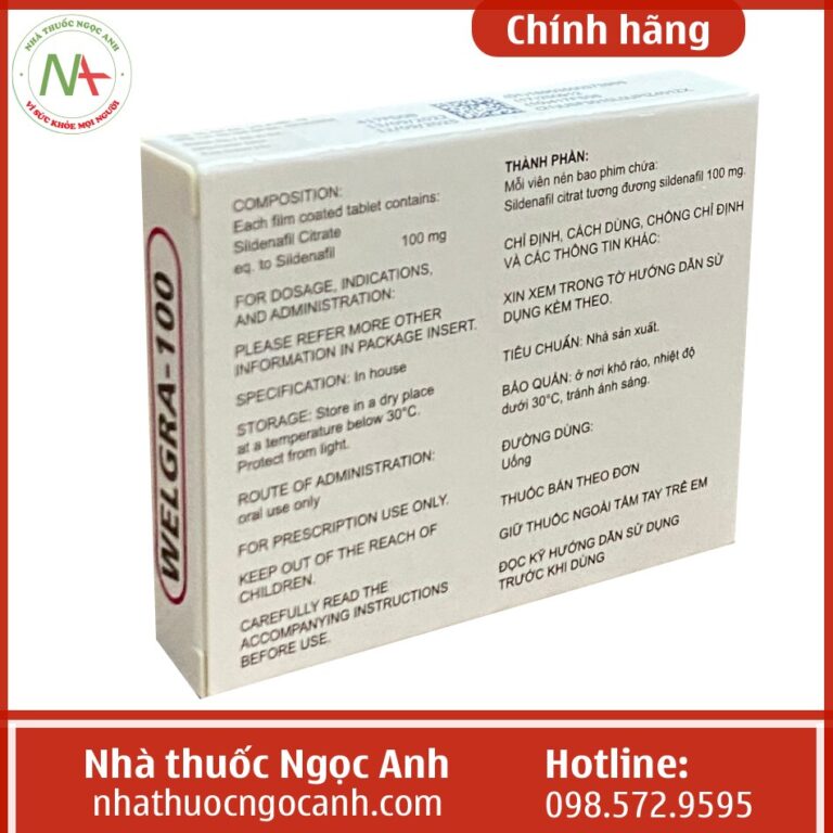 Thuốc Welgra-100 có tác dụng phụ không, giá bao nhiêu, mua ở đâu