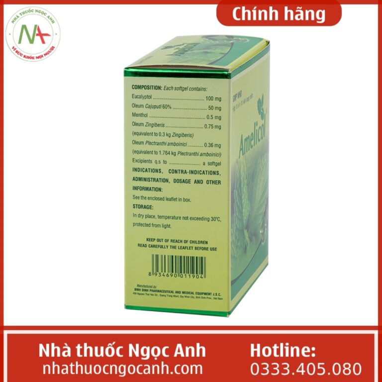 Thuốc Amelicol là thuốc gì, có tác dụng gì, giá bao nhiêu, mua ở đâu