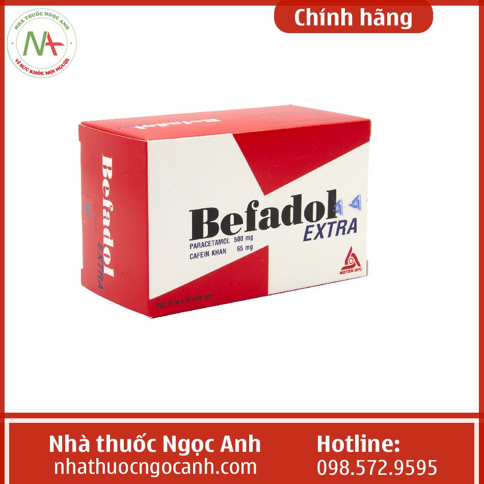 Thuốc Befadol Extra: Công dụng, liều dùng, lưu ý tác dụng phụ