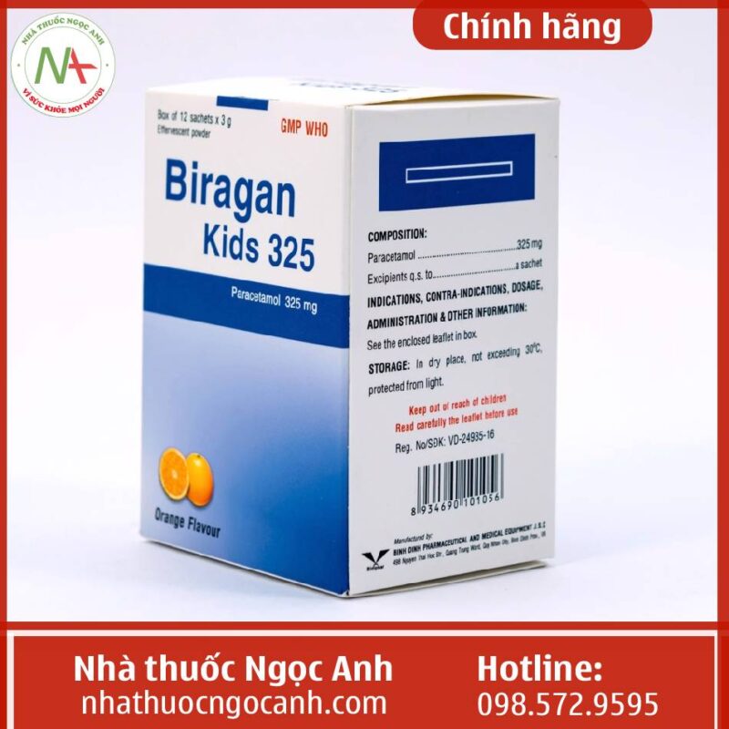 Thuốc Biragan Kids 325 là thuốc gì, liều dùng, giá bao nhiêu, mua ở đâu