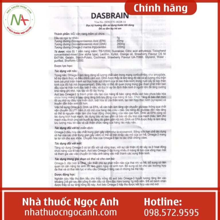 Thuốc Dasbrain là thuốc gì? Giá bao nhiêu? Mua ở đâu?