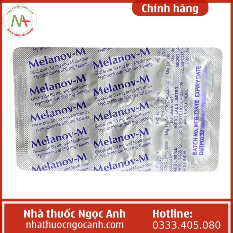 Thuốc Melanov-M 500mg + 80mg chống chỉ định, giá bao nhiêu, mua ở đâu?