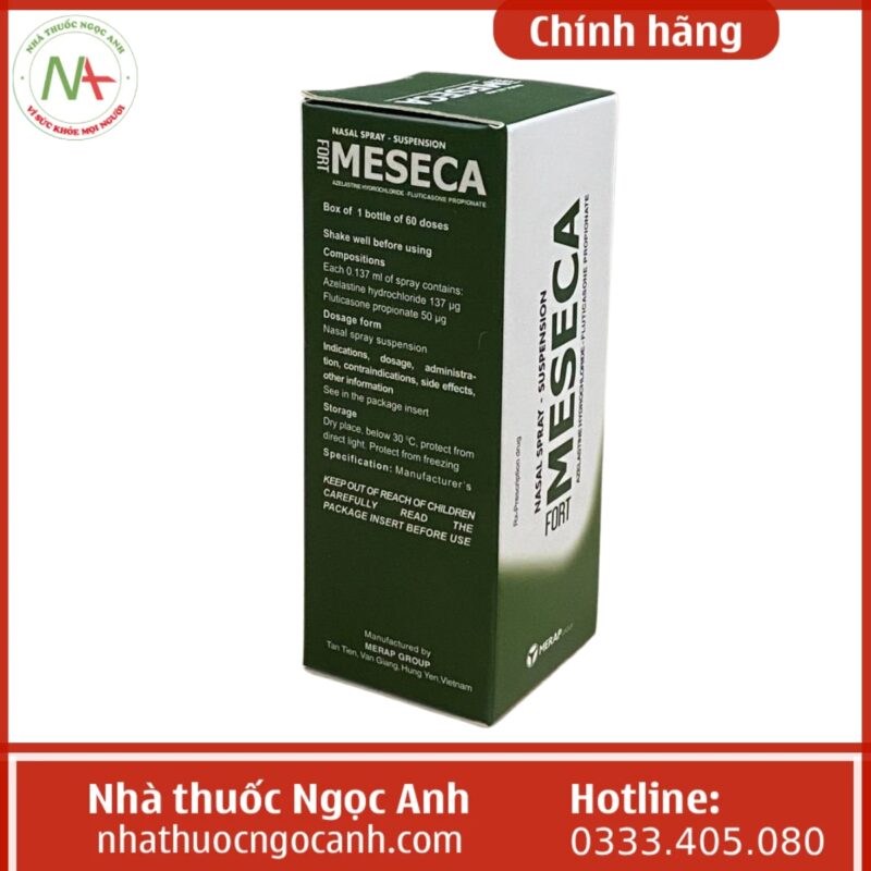 Thuốc xịt mũi Meseca Fort xanh 60 liều mua ở đâu, giá bao nhiêu?